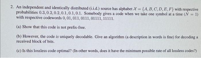 Solved 2. An independent and identically distributed | Chegg.com