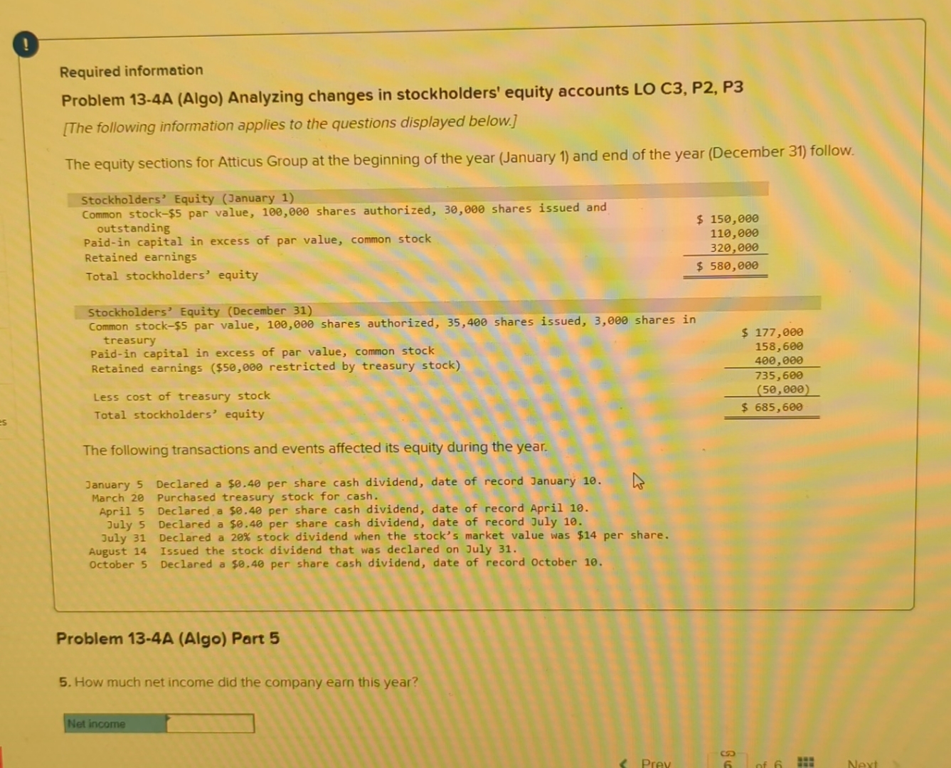 Solved !Required informationProblem 13-4A (Algo) ﻿Analyzing | Chegg.com