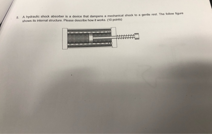 Solved 5. A hydraulic shock absorber is a device that | Chegg.com