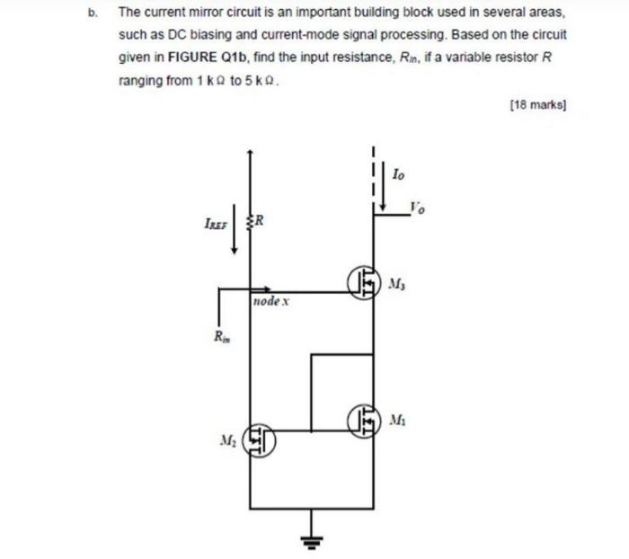 b. The current mirror circuit is an important | Chegg.com