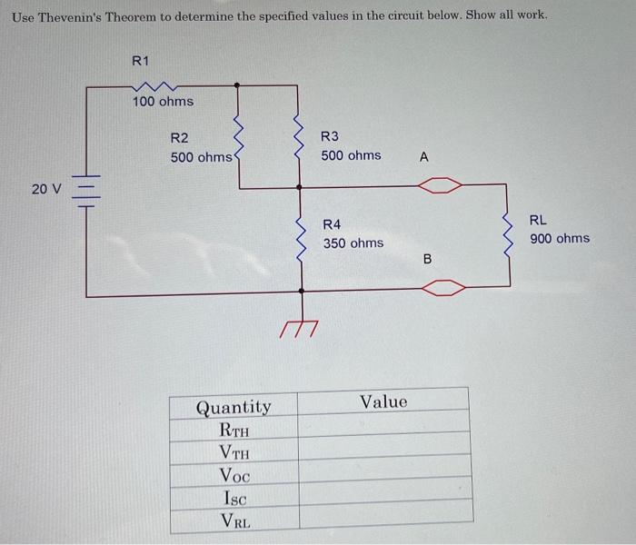 Solved Use Thevenin's Theorem to determine the specified | Chegg.com