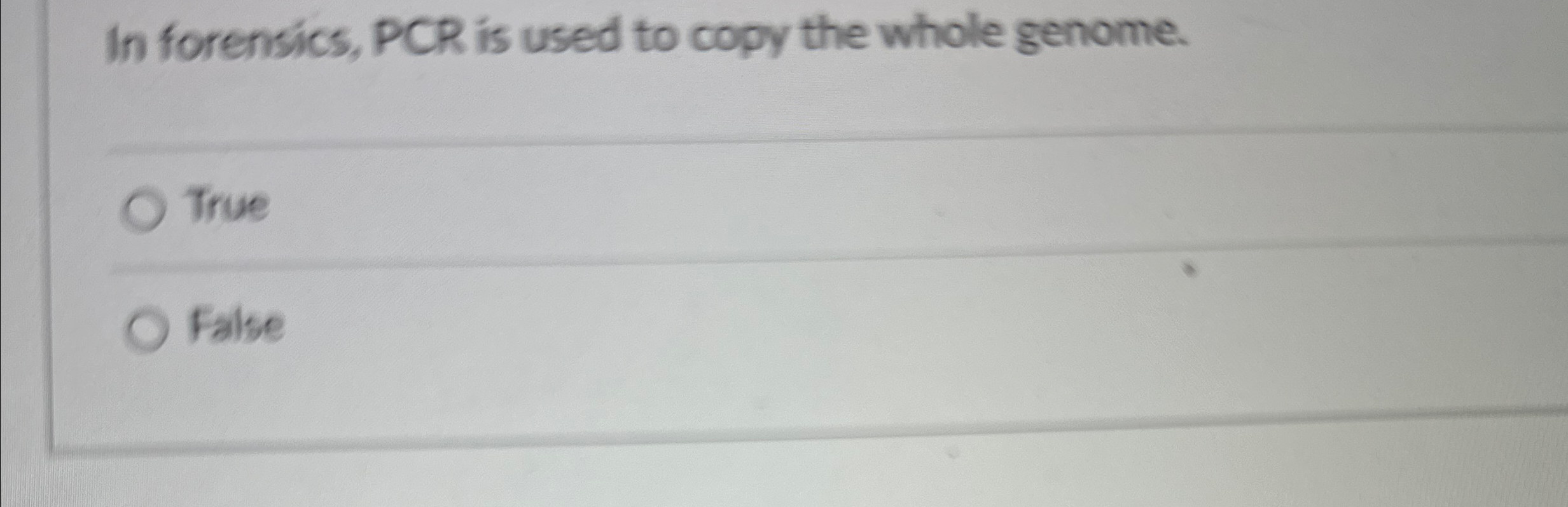 Solved In forensics, PCR is used to copy the whole | Chegg.com