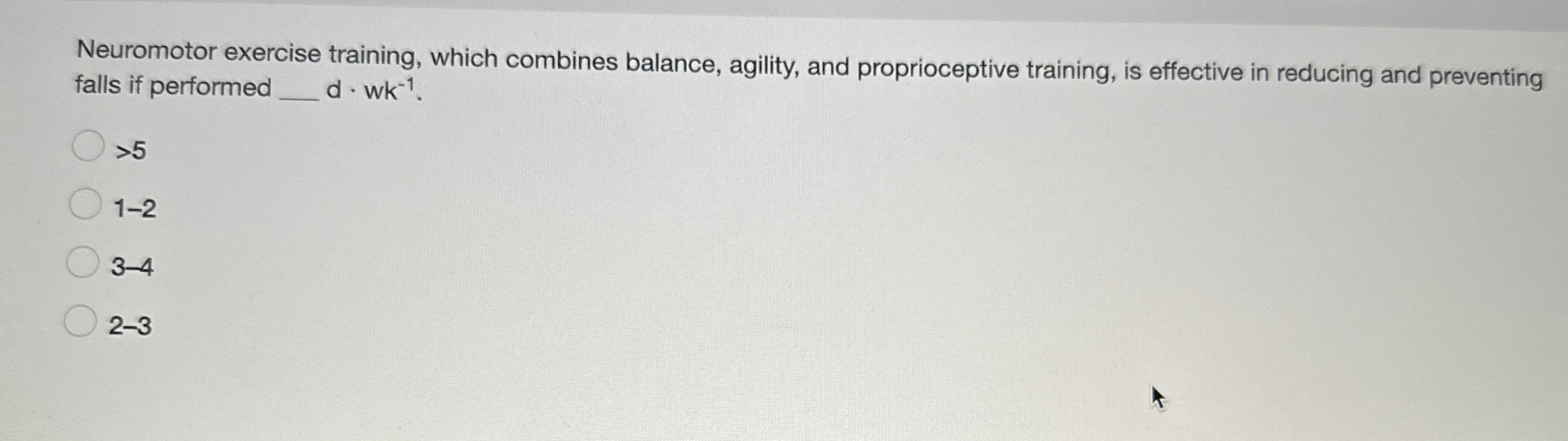 Solved Neuromotor exercise training, which combines balance, | Chegg.com