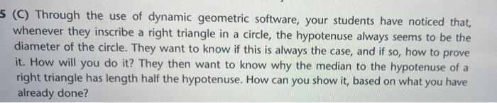Solved 5 (C) Through the use of dynamic geometric software, | Chegg.com