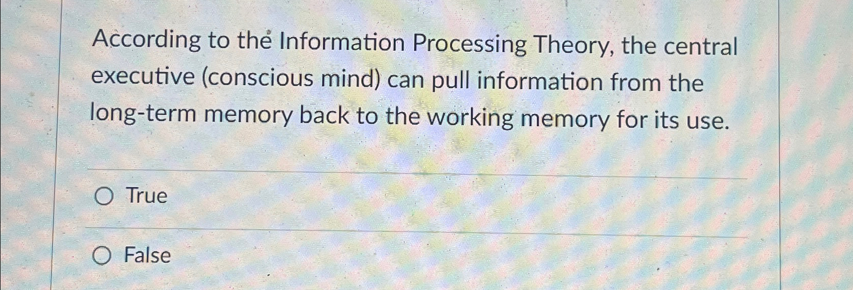 Solved According to the Information Processing Theory, the | Chegg.com
