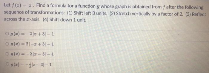 Solved Let (x) = al. Find a formula for a function g whose | Chegg.com