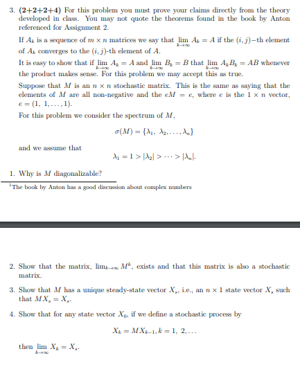 Solved (2+2+2+4) ﻿For this problem you must prove your | Chegg.com