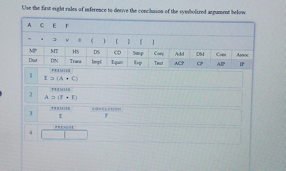 Solved Use the first eight rules of inference to derive the | Chegg.com