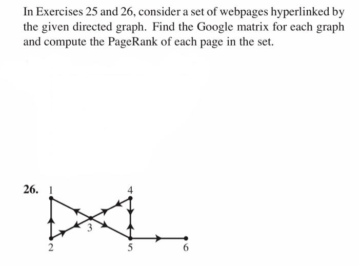 In Exercises 25 and 26, consider a set of webpages | Chegg.com