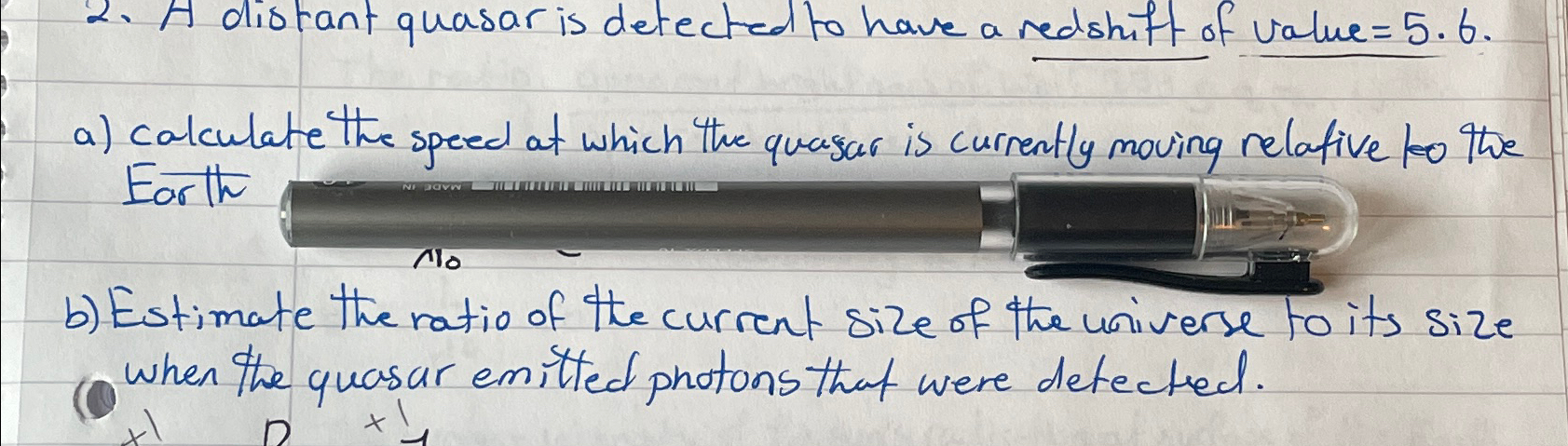 Solved A distant quasar is detected to have a redshitt of | Chegg.com