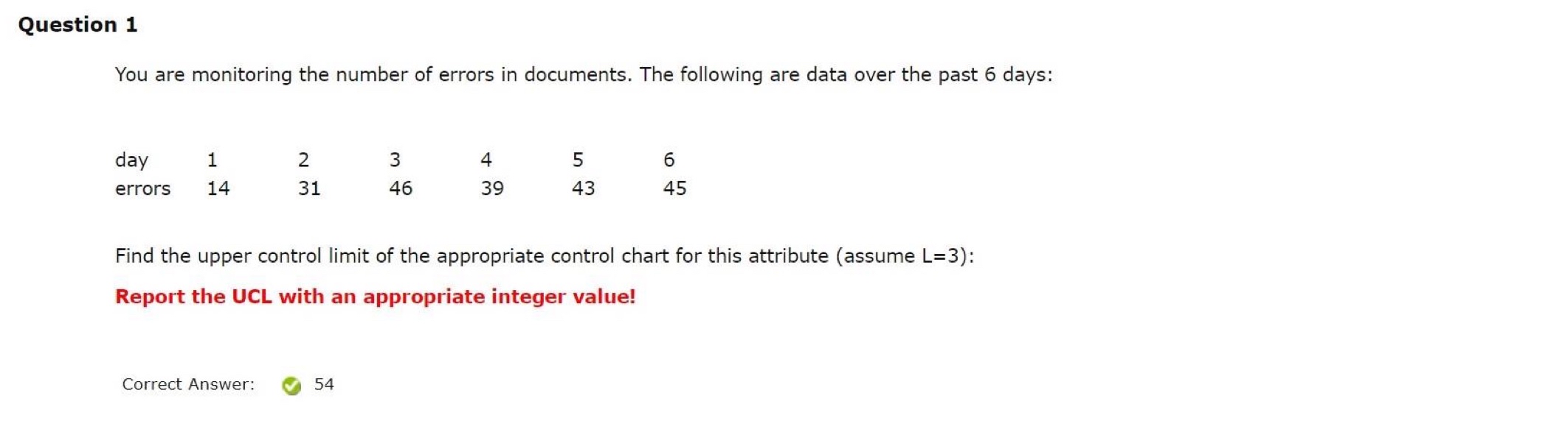 Solved Question 1You are monitoring the number of errors in | Chegg.com