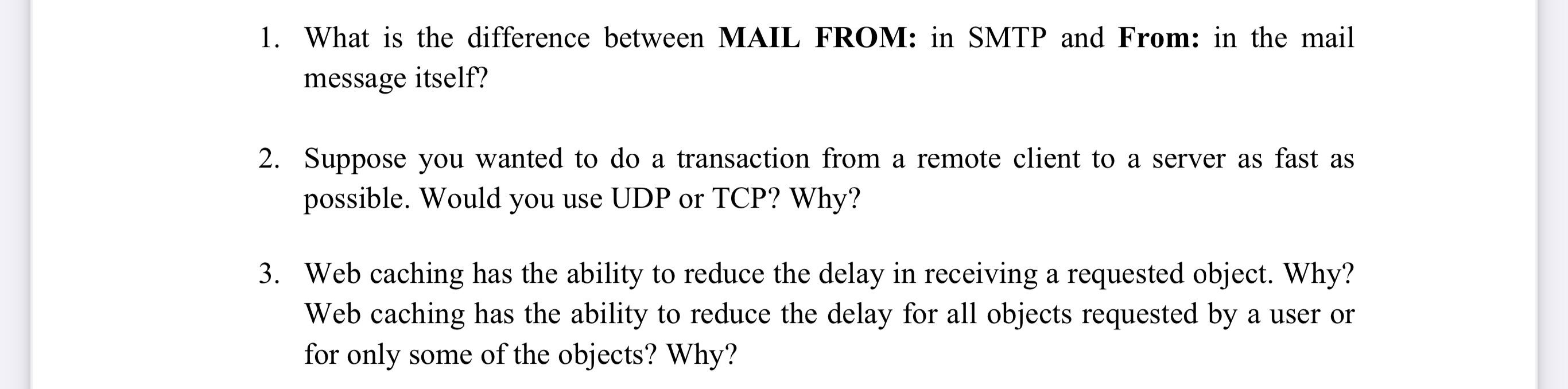 Solved What is the difference between MAIL FROM: in SMTP and | Chegg.com