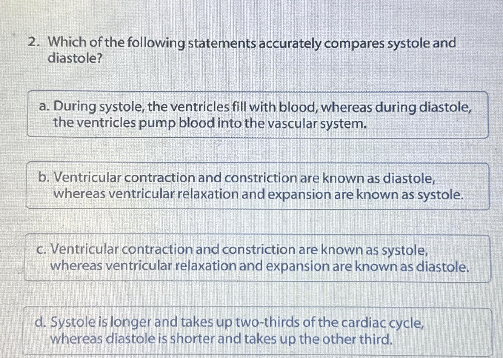 Solved Which of the following statements accurately compares | Chegg.com