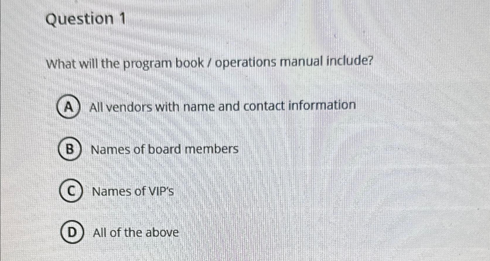 Solved Question 1What will the program book / ﻿operations | Chegg.com