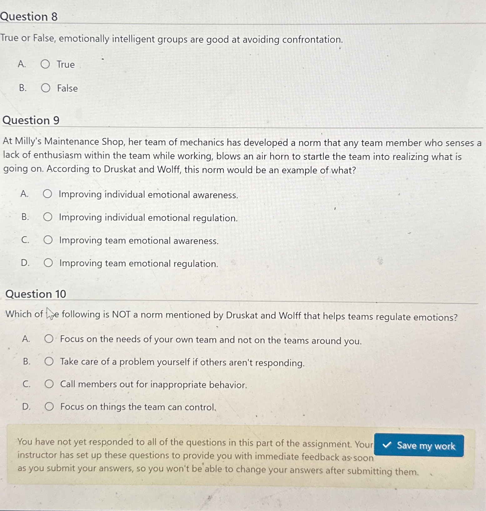 Solved Question 8True or False, emotionally intelligent | Chegg.com