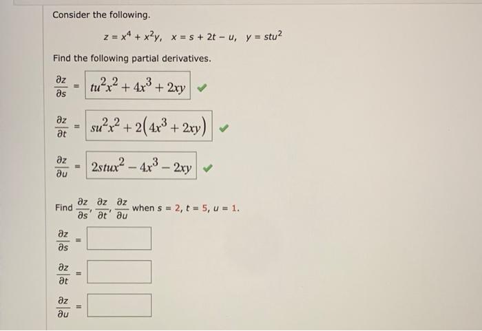 Solved Consider the following z = x2 + y2 x = 5s + 9t, y=s+t | Chegg.com