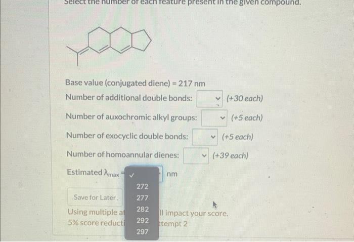 Select the number of each feature present in the | Chegg.com