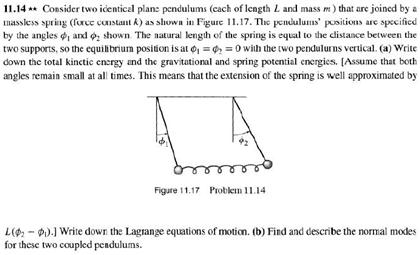 Solved Consider two identical plane pendulums(each of length | Chegg.com