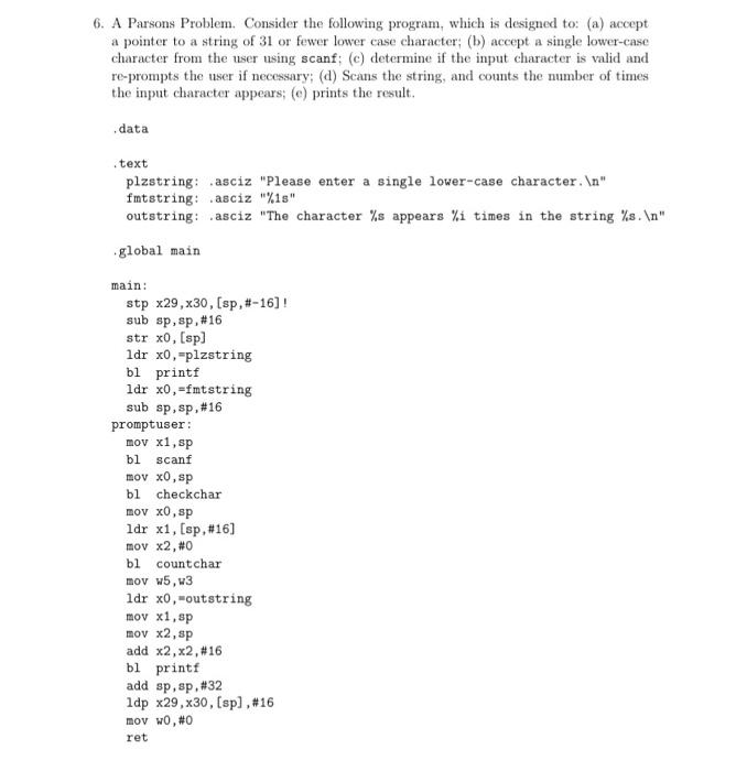 Solved 6. A Parsons Problem. Consider the following program, | Chegg.com