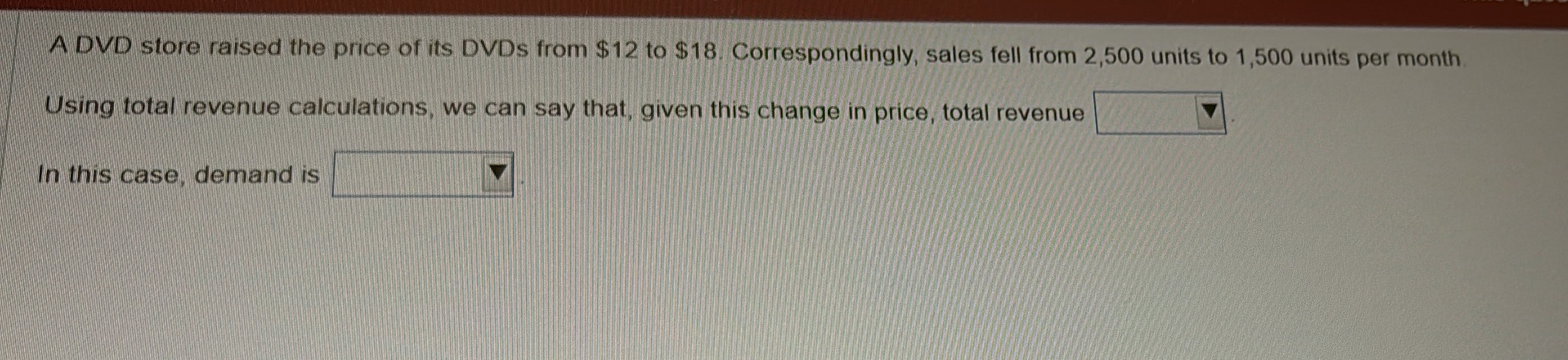 Solved A DVD store raised the price of its DVDs from $12 ﻿to | Chegg.com