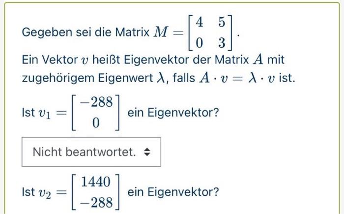 Solved given ist the matrix M = A vector v is called an | Chegg.com
