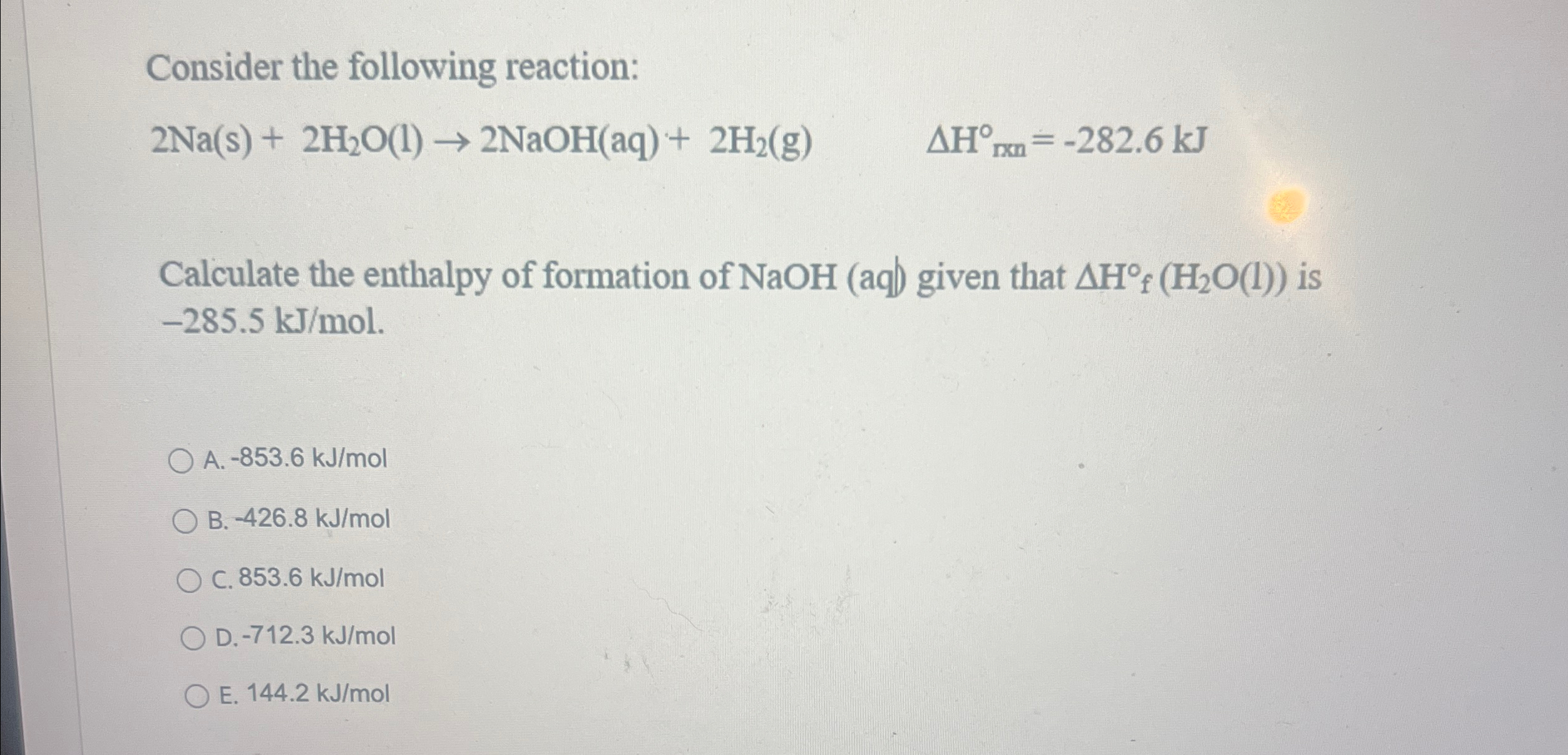 Solved Consider the following | Chegg.com