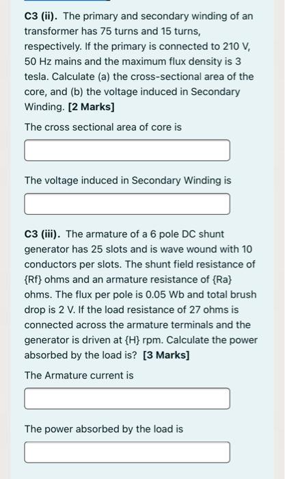 Solved C3 (ii). The primary and secondary winding of an | Chegg.com