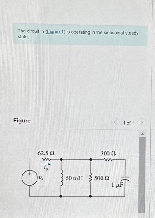 Solved The circuit in (Figure 1) is operating in the | Chegg.com