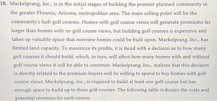 Solved 8. Mackelprang, Inc., is in the initial stages of | Chegg.com
