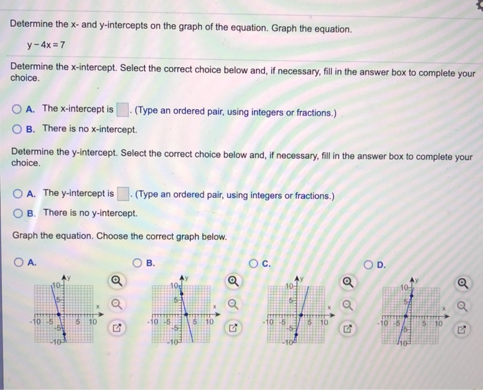 Solved Determine the x- and y-intercepts on the graph of the | Chegg.com