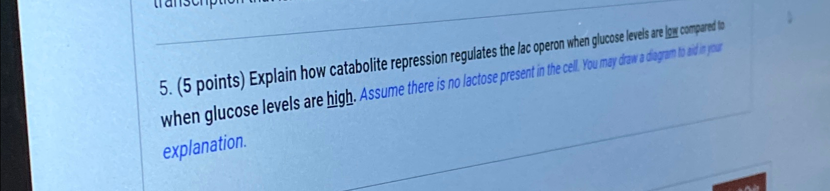 Solved (5 ﻿points) ﻿Explain how catabolite repression | Chegg.com