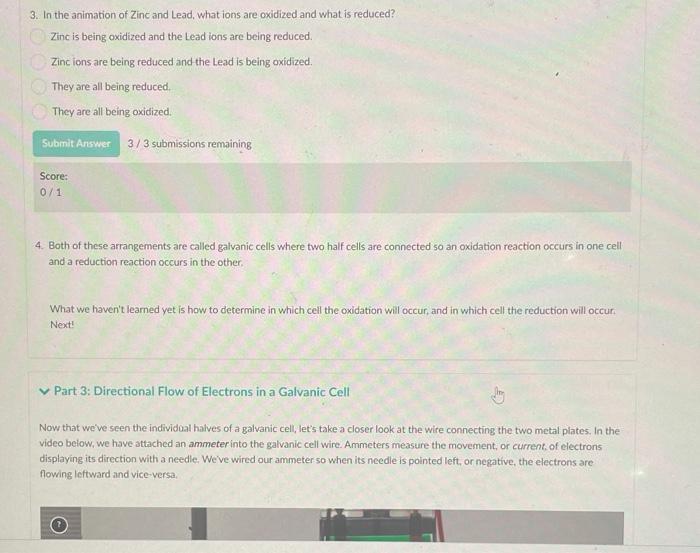 Solved Part 1: A Single Redox Reaction (Animation) To | Chegg.com