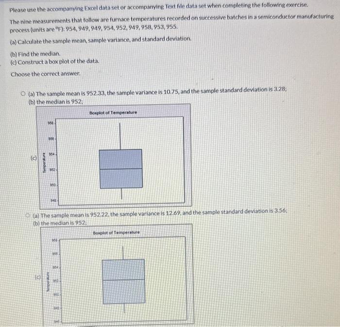 Solved Please use the accompanying Excel data set or | Chegg.com