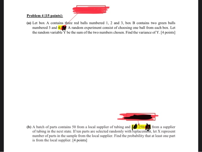 Solved Problem 4 [15 points: (a) Let box A contains three | Chegg.com