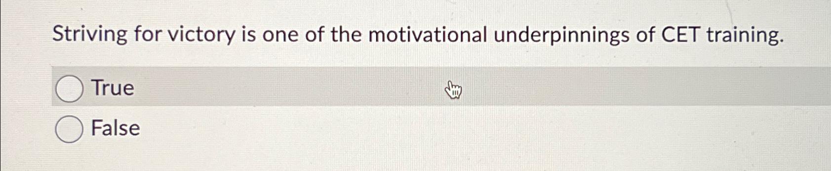 Solved Striving for victory is one of the motivational | Chegg.com