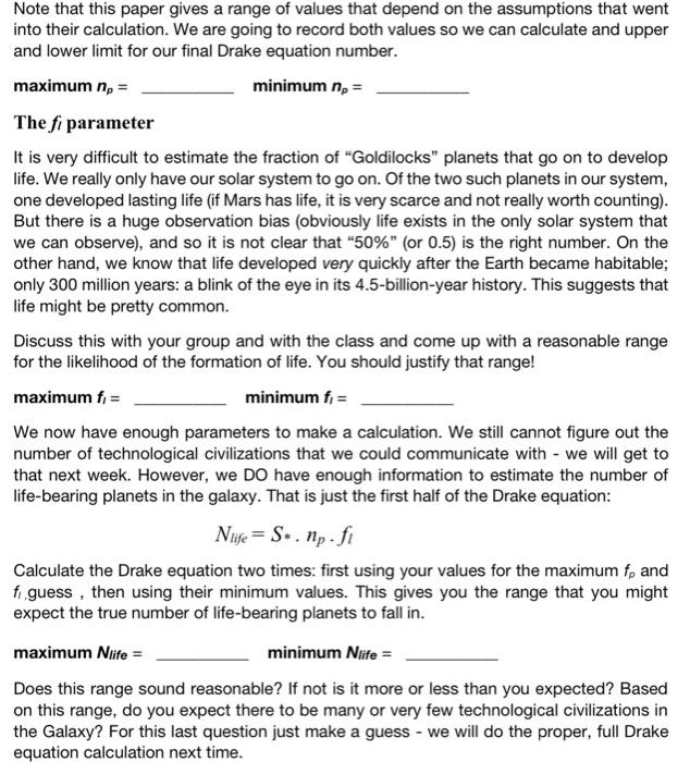 Solved We will use a modified version of the Drake equation, | Chegg.com