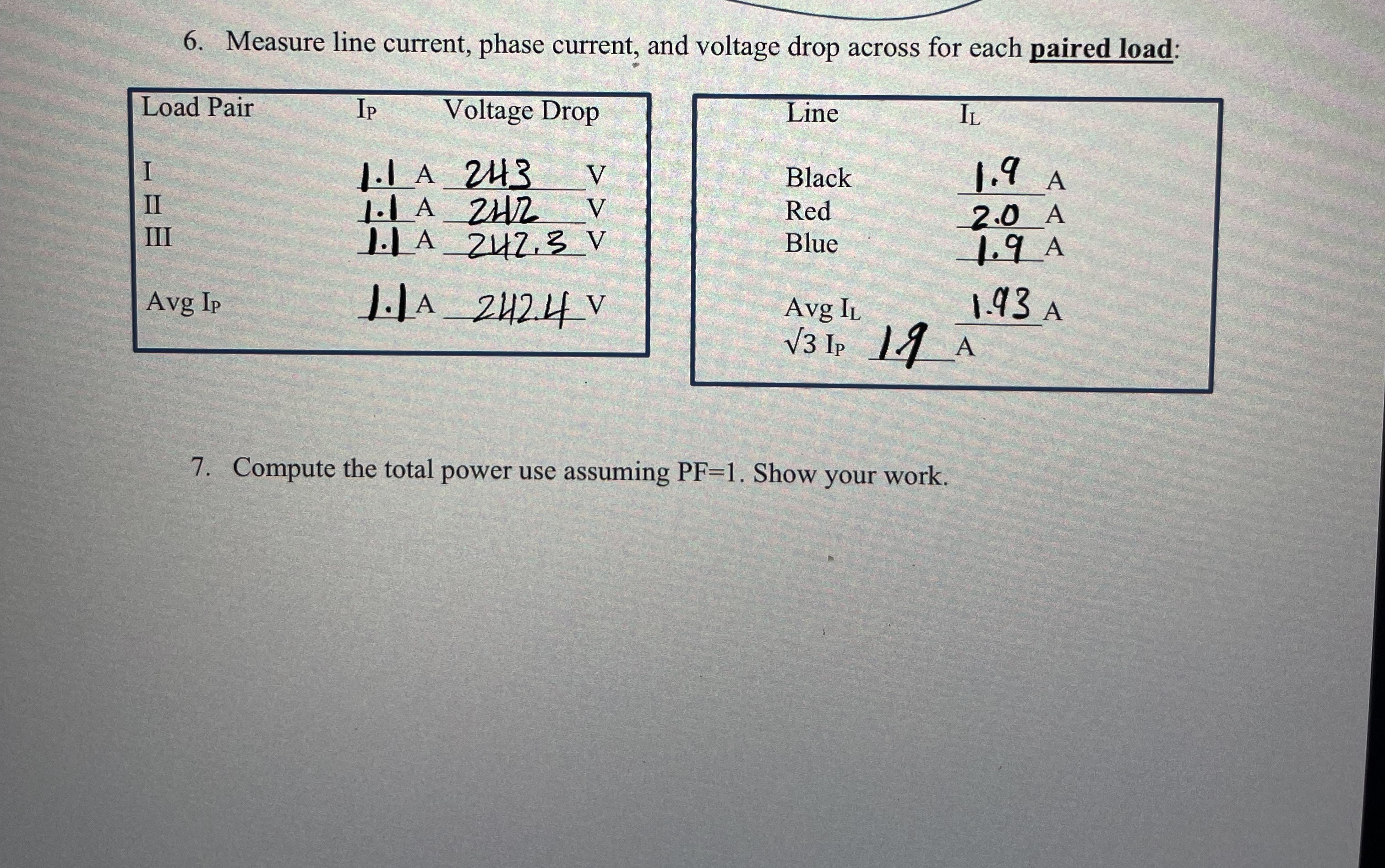 Solved Measure line current, phase current, and voltage drop | Chegg.com