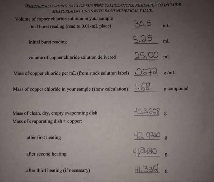 Solved WHETHER RECORDING DATA OR SHOWING CALCULATIONS, | Chegg.com