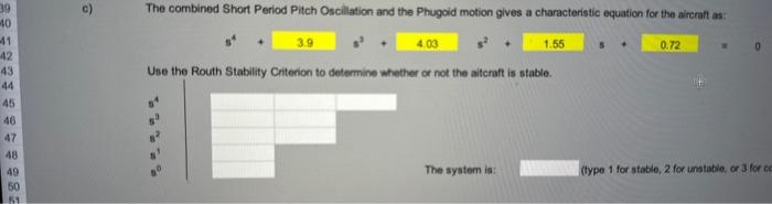 The Phugoid motion of an aircraft in resiponse to a | Chegg.com