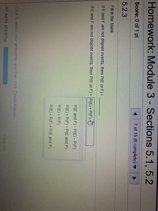 Solved Homework: Module 3 - Sections 5.1, 5.2 Score: 0 of 1 | Chegg.com
