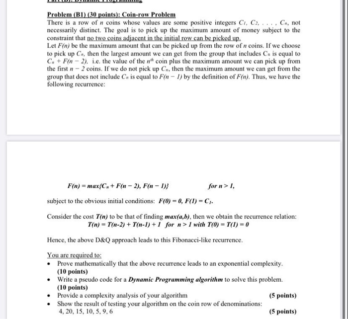 Solved 2 14 Problem (B2) (30 points): 2-D Dynamic | Chegg.com