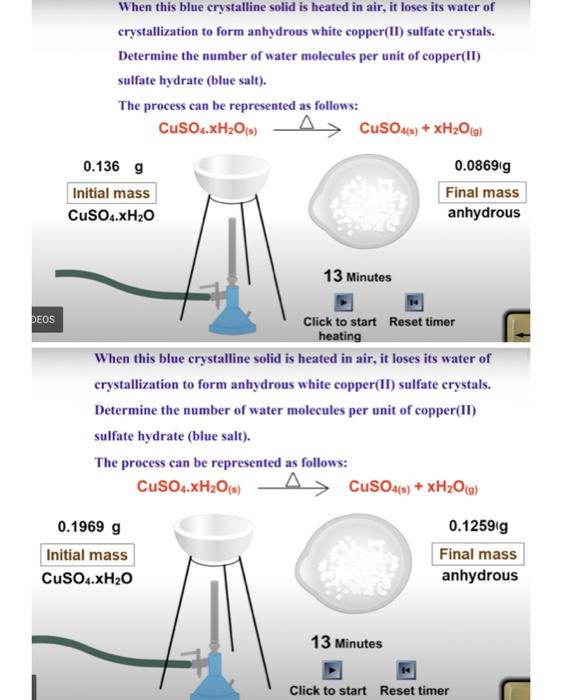 Solved When this blue crystalline solid is heated in air, it | Chegg.com