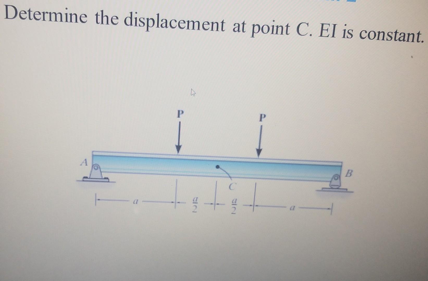 Solved Determine the displacement at point C. EI is | Chegg.com