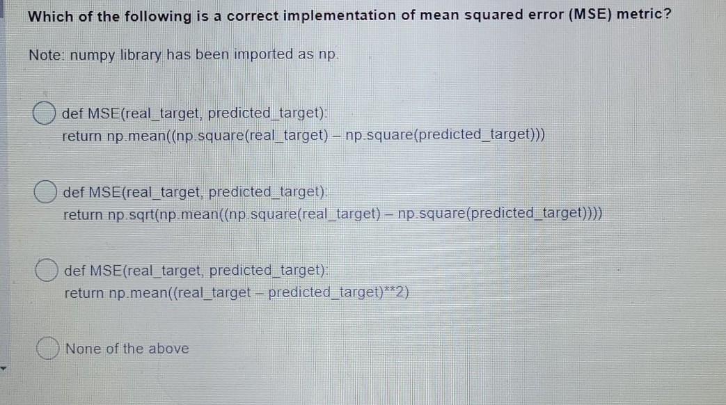 Solved Which of the following is a correct implementation of | Chegg.com