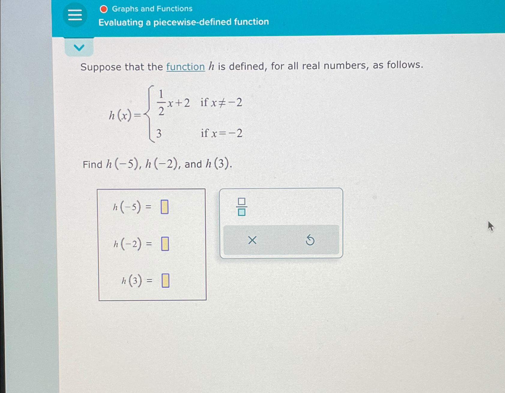 Solved Graphs and FunctionsEvaluating a piecewise-defined | Chegg.com