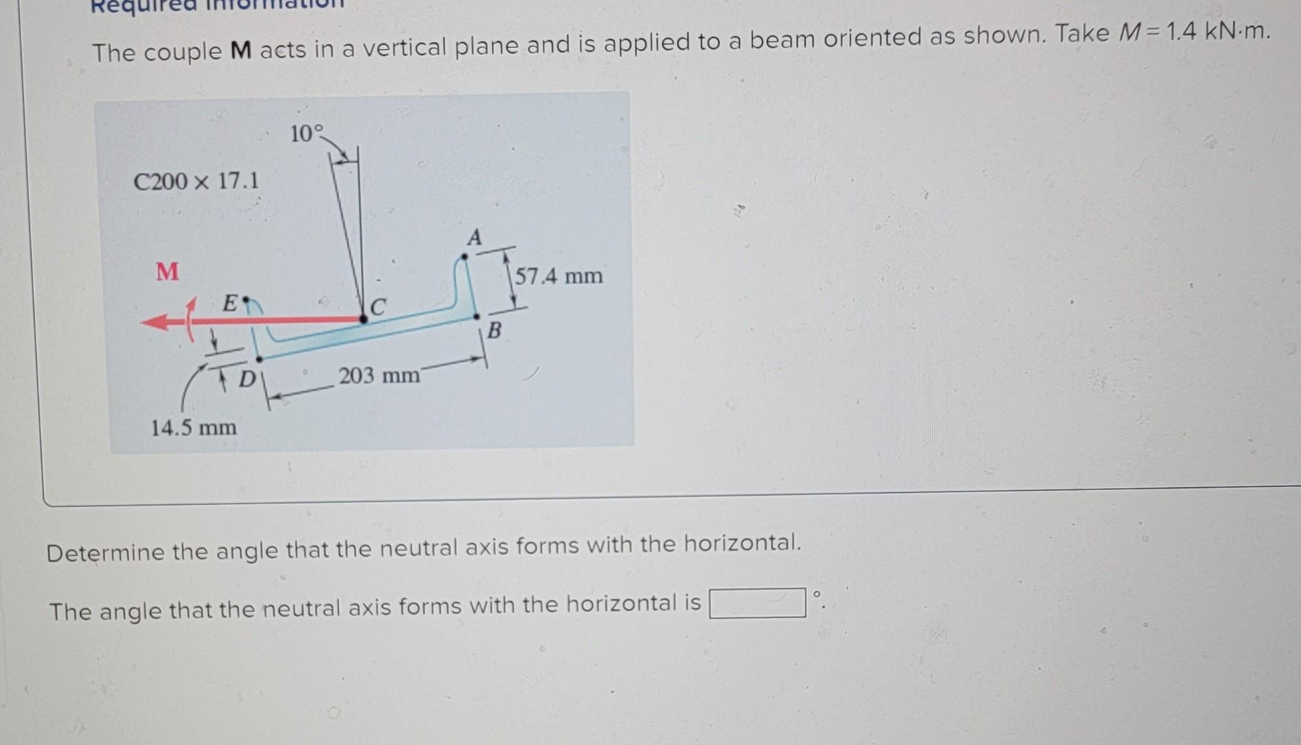 Solved The couple M acts in a vertical plane and is applied | Chegg.com