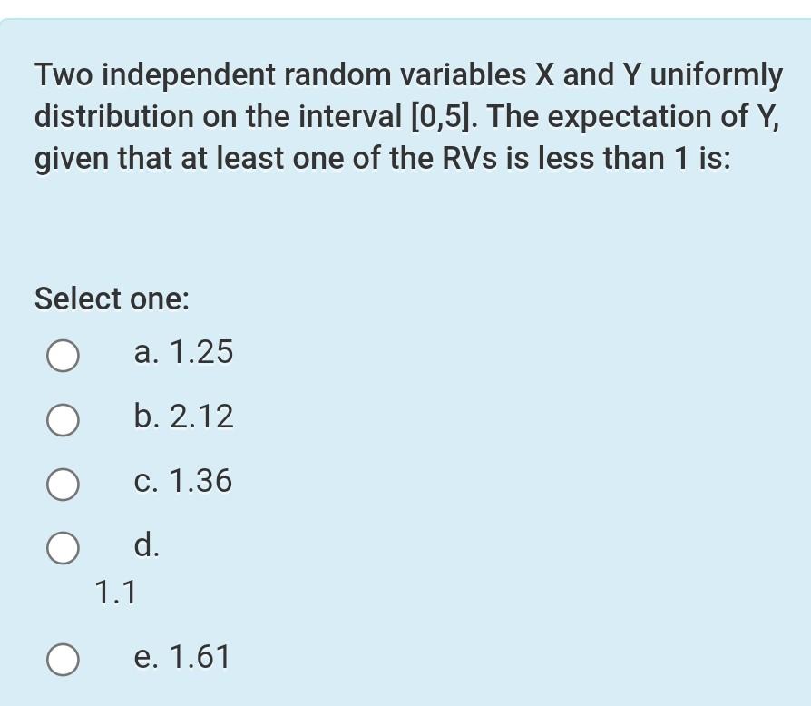 Solved Two independent random variables X and Y uniformly | Chegg.com