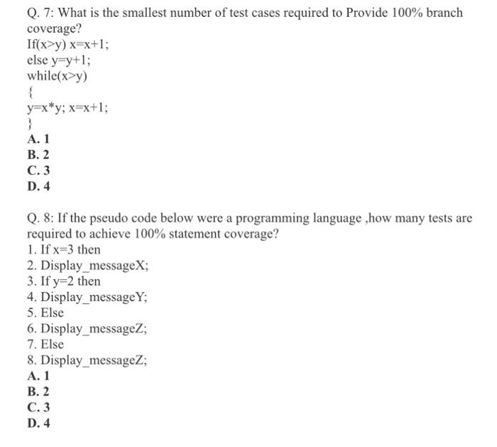 Solved Multiple Choices Question: Q. 1: What is the MINIMUM | Chegg.com
