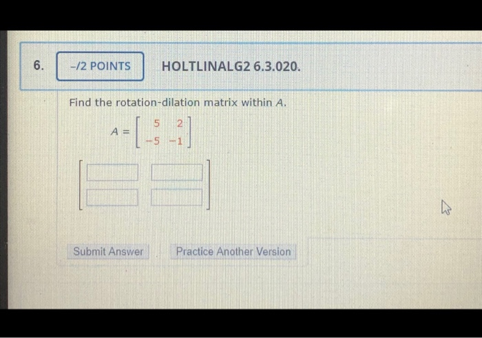 Solved -/2 POINTS HOLTLINALG2 6.3.020. Find the | Chegg.com