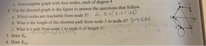 Solved c. Noncomplete graph with four nodes, each of degree | Chegg.com